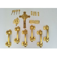 Quality Plastic Funeral Coffin Handles African Style H9002 Set Customized In Gold Color for sale