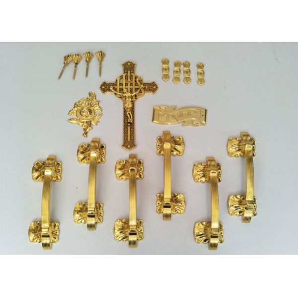 Quality Plastic Funeral Coffin Handles African Style H9002 Set Customized In Gold Color for sale