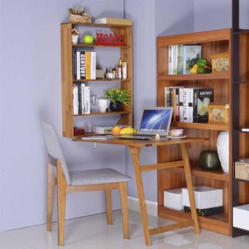 Quality Retro 3-Layer Teak Solid Wood Drop Leaf Folding Multifunctional Wall Table for sale