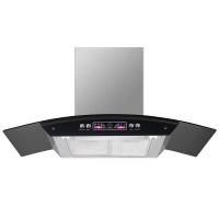 China Curved Glass Black Chimney Cooker Hood Extractor 30 Inch factory