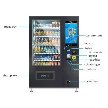 Quality Customized Sticker wrap Snack And Drink touch screen internet Vending Machines for sale