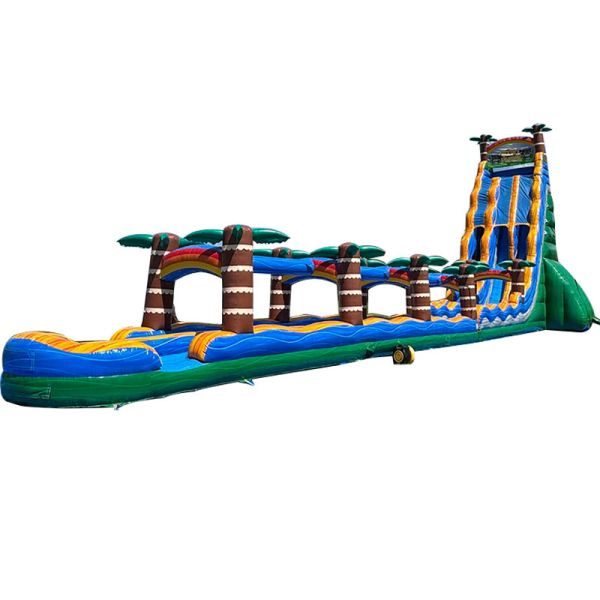 Quality Extra Long Palm Tree Inflatable Slide Combo with Pool Must-Experience at Aquatic for sale
