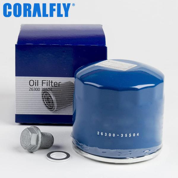 Quality CORALFLY Hyundai H100  Oil Filter 26300 26300-35503 26300-35504 26300-3cab1 26300-02501 for sale