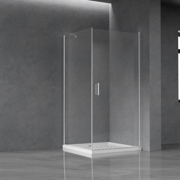 Quality Rotating Doors Frameless Square Tempered Glass Shower Enclosure for sale