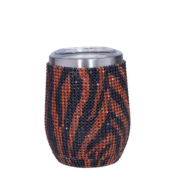 Quality Exquisite 360ml Rhinestone Bling Tumbler Egg Shape 12 Oz Insulated Tumbler With for sale