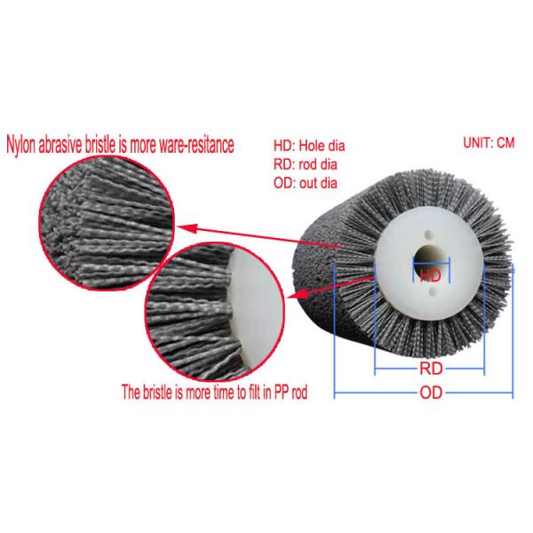 Quality Industrial PP Nylon Bristle Cleaning Roller Brush For Equipment for sale