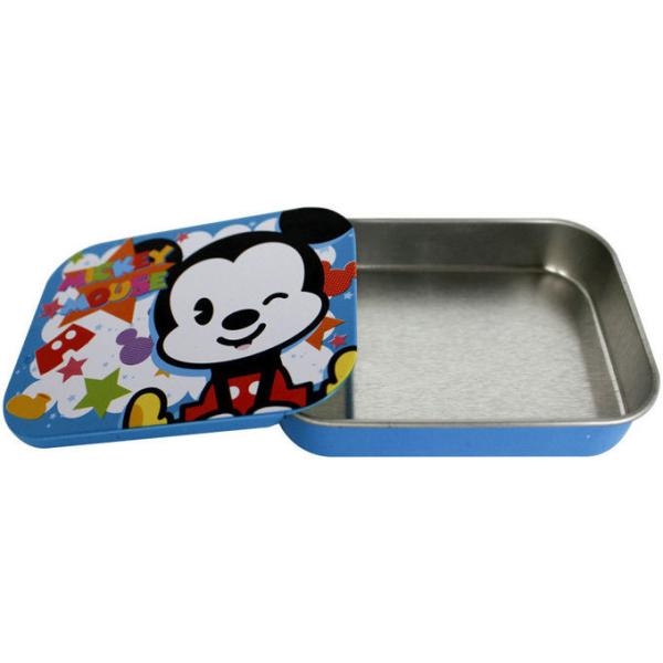 Quality Milky Mouse Sliding Tin Box CYMK Printing Metal Storage Containers for Food for sale