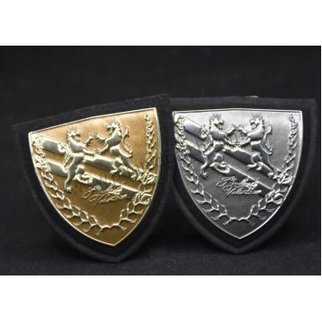 Quality custom embossed labels Brand Name Fabric Badges For Clothes for sale