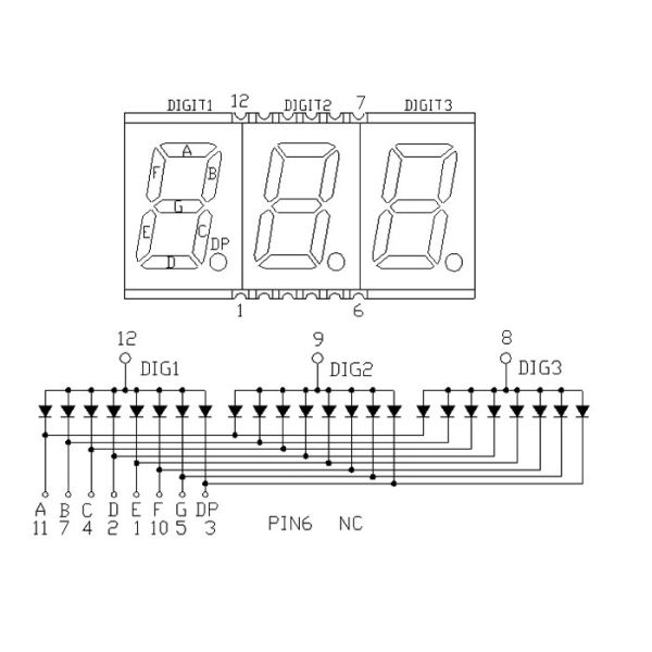 Quality Common Anode 3 Digit SMD LED Display Module 0.39 Inch White Color for sale