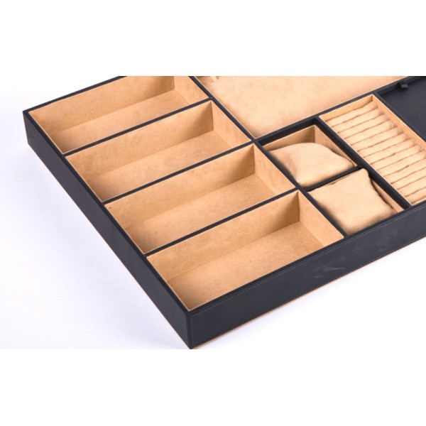 Quality Custom Size PU Leather Jewelry Storage Drawer Inserts With 18 Compartments for sale