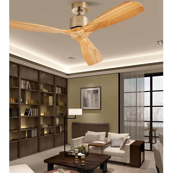 Quality 52" Solid Wood Ceiling Fan Real Wood Blade Ceiling Fan With Light for sale
