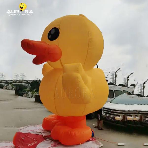 Quality Custom Design Giant Inflatable Yellow Duck Oxford / PVC Inflatable Cartoon for sale