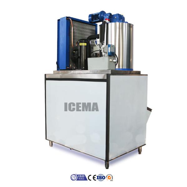 Quality Commercial ICEMA 1T Industrial Flake Ice Machine with 2.1kw Refrigerating for sale