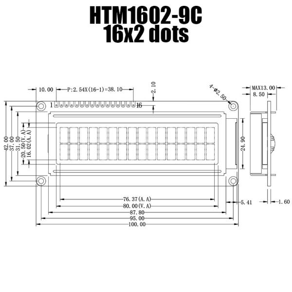 Quality 16x2 Character LCD Display Module STN+Gray Serial With Yellow Green Backlight for sale
