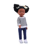 Quality 12 Inch Black Doll Realistic African Doll Clothes Gift Black Baby Dolls For Kids for sale