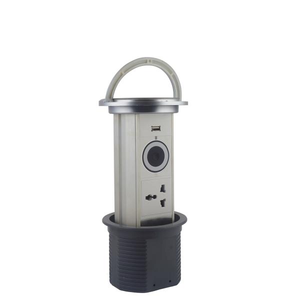 Quality 110 - 250V 16A Uk Kitchen Pop Up Sockets , Table Top Electrical Outlets for sale