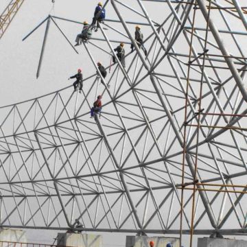 Quality Prefabricated Building Light Steel Space Frame Structure Q235 Outreach Roof For for sale