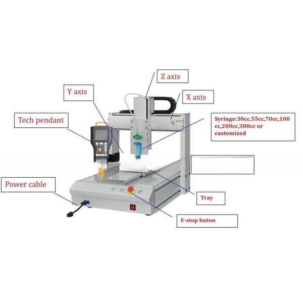 Quality 3 axis automatic desktop dispenser liquid syringe glue dispensing robot portable for sale