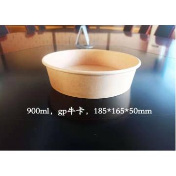1000ml Disposable Kraft Paper Takeaway Packaged Salad Paper Cup Bowl