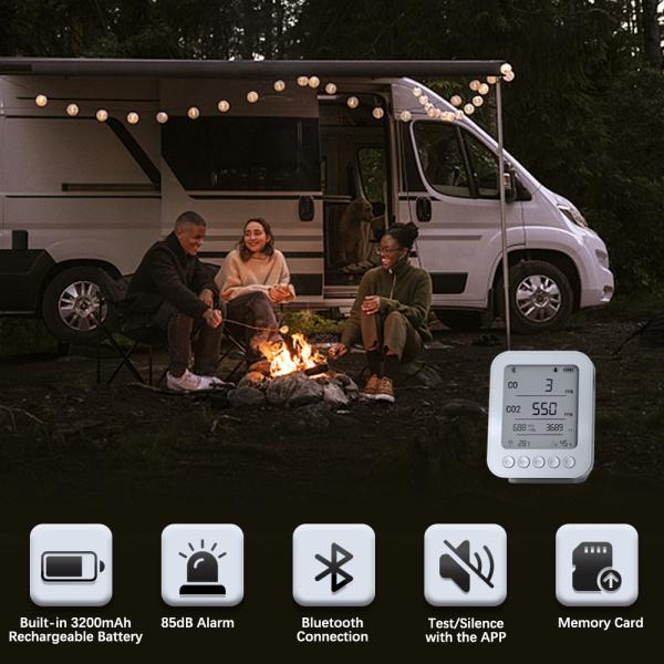 Quality Portable detector CO2 temperature humidity suitable for home office or school for sale