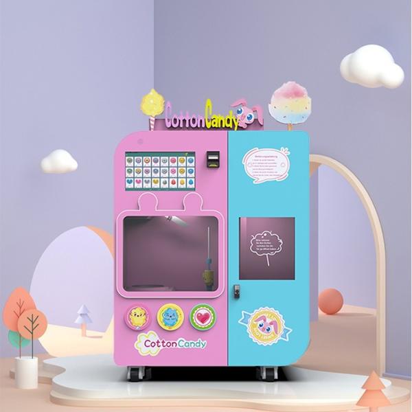 Quality Marshmallow Automatic Cotton Candy Making Machine Enclosed 0.8-1.5mm Sugar for sale