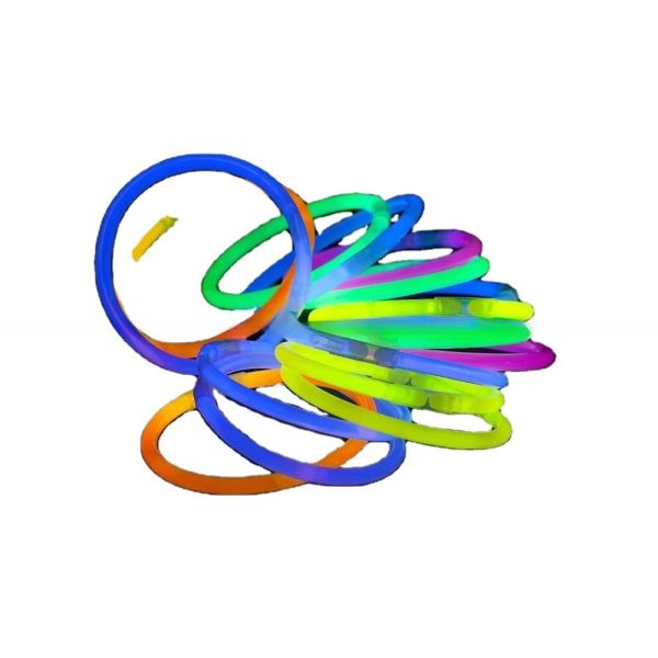 Quality Non-toxic PE fluorescent liquid 8 inch glow stick bracelets for Christmas decoration for sale