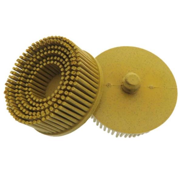 Quality Yellow Abrasive Bristle Disc Brush Tapered 2 Inch Diameter Grade 80 Grit for sale