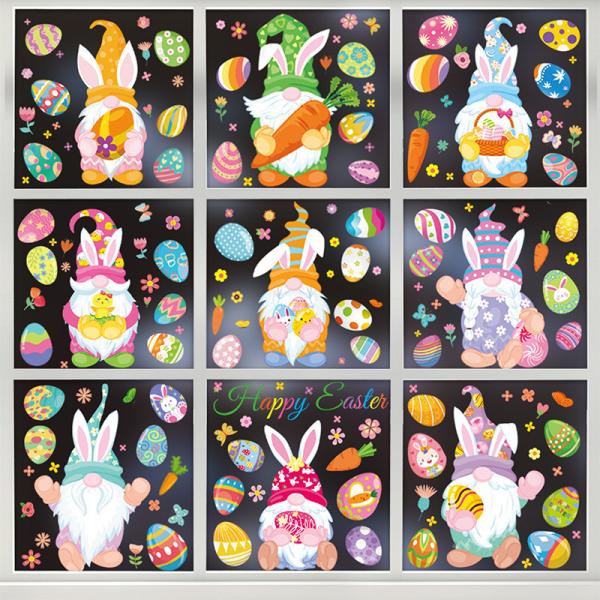 Quality Easter Egg Festive Stickers 0.01mm Window Glass Sticker For Easter Party Scenes for sale