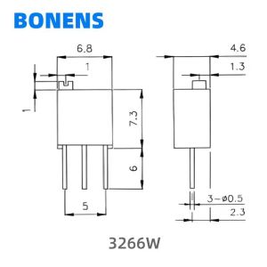Quality 3266W 1k Ohm Metallic Glass Glazed Precision Multiturn Trim Potentiometer 3266 for sale
