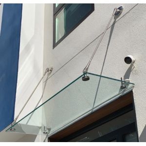 Quality 6+6mm 5+5mm Laminated Frameless Glass Door Canopy With 316 Stainless Steel for sale