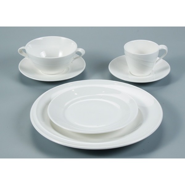 Quality Nestable ODM 18pcs Hotel Ceramic Dinnerware Sets for sale