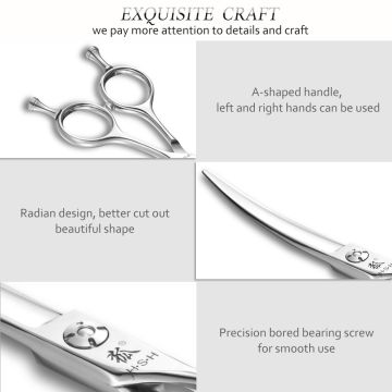 Quality Sliding Cutting Professional Barber Scissors , Curved Blade Scissors UFO Screw for sale