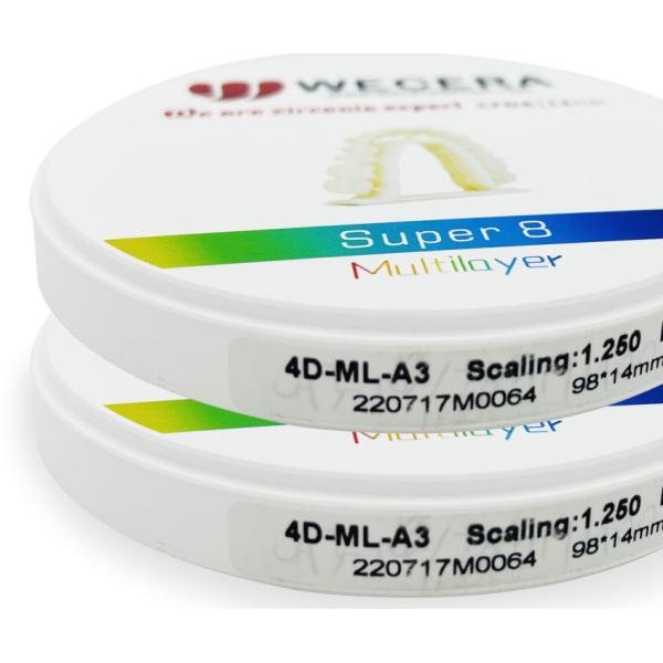 Quality 8 Layer Dental Zirconium Blocks Dental Zirconia Blocks for CADCAM Restoration for sale