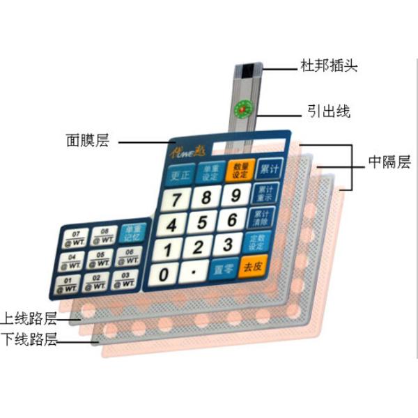 Quality Electric Industrial Single Membrane Switch Dull Polish , Membrane Key Switches for sale