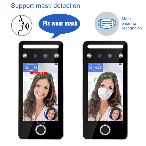 Quality 5 Inch Touch Screen Multi Mode Professional Face Fingerprint RFID Access Control for sale