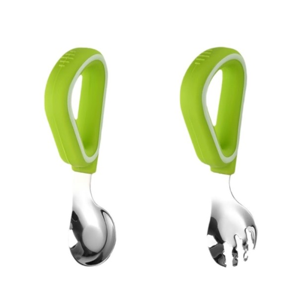 Quality Children's Training Fork and Spoon Set, Cheese Baby Food Handle Spoon, BPA-Free Baby Feeding Utensils, Factory Direct Wholesale for sale