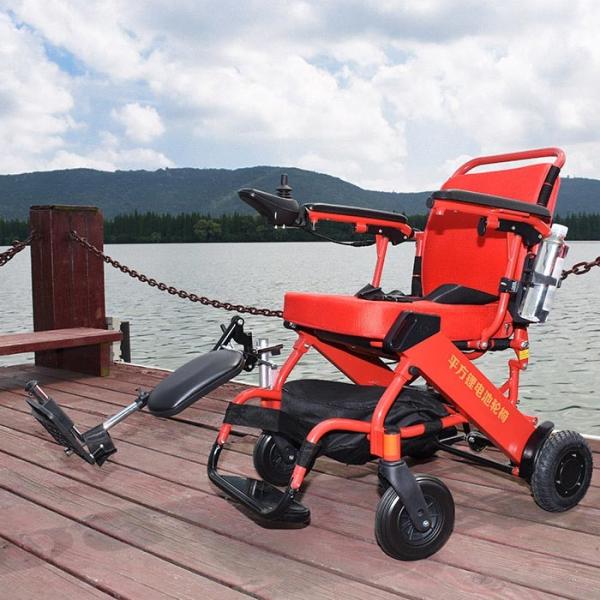 Quality Red Lightweight Compact Wheelchair Foldable Maximum 6km/H for sale