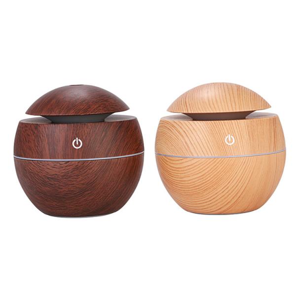 Quality Other Function Portable Mini Ultrasonic USB 130ML Wood Grain Humidifier with Led for sale