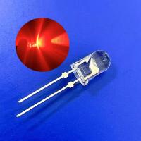Quality Traffic Warning Light LED Diode 5mm Round Head 620nm 12000mcd Short Pins With for sale
