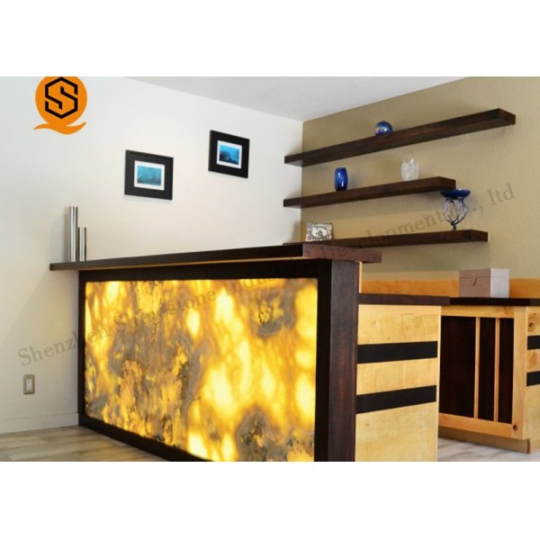 Quality Translucent Stone Solid Surface Bar Counter Italy Design Small Size for sale