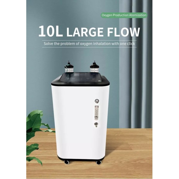 Quality 96% 10 Litre Dual Flow Portable Poc Oxygen Concentrator For Travel 5lpm 10 Lpm for sale