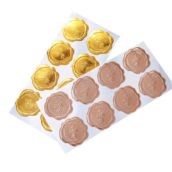 Quality Gold Foil Stamped Stickers Custom Print Embossed for sale