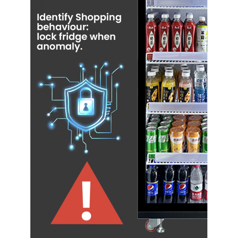 Intelligent Algorithm AI-Powered Vending Machine For Snacks Drinks Fresh Food Fruits Grab And Go Fridge 6