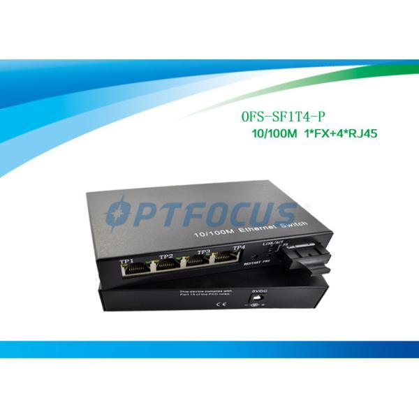 Quality DF SM 1310nm 20KM Power Over Ethernet POE 100BASE - Fx 4 Port 10 / 100BASE - Tx  SC for sale