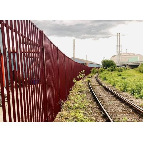 Quality 2.1m Steel Palisade Fence Panels , W Section Palisade Security Fence for sale
