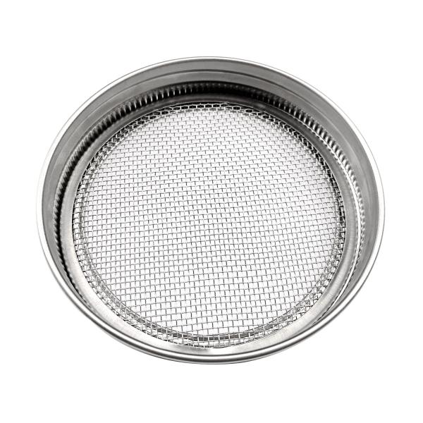 Quality Kitchen Pilfer Proof Mason Jar Strainer Lid Diy 86mm Sliver for sale