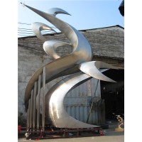Quality Cast Outdoor Modern Art Sculpture Stainless Steel Tree Sculpture Water Texture for sale