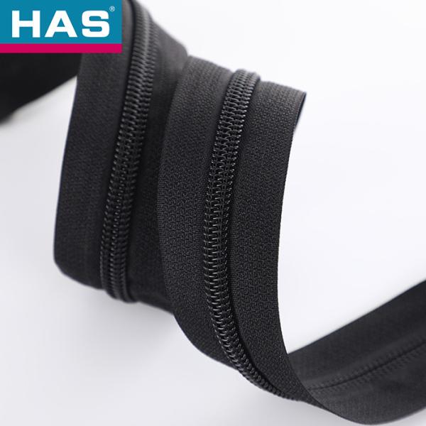 Quality #5 #7 Black Coil Nylon Zipper with additional tabbed puller for bags for sale