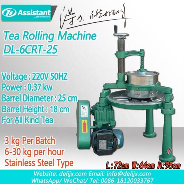 Quality 250mm Mini Green Tea Rolling Machine DL-6CRT-25 for Fast and Uniform Tea Leaf for sale