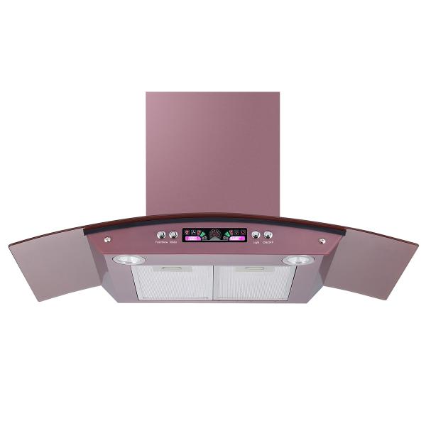 Quality Recirculating Arc Glass Chimney Hood 36 Inch Stainless Steel for sale
